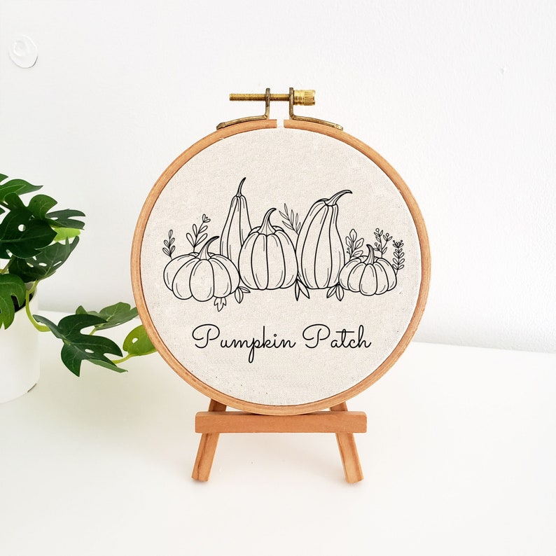 Pumpkin Patch Embroidery Pattern, Fall Embroidery Pattern, Hand ...