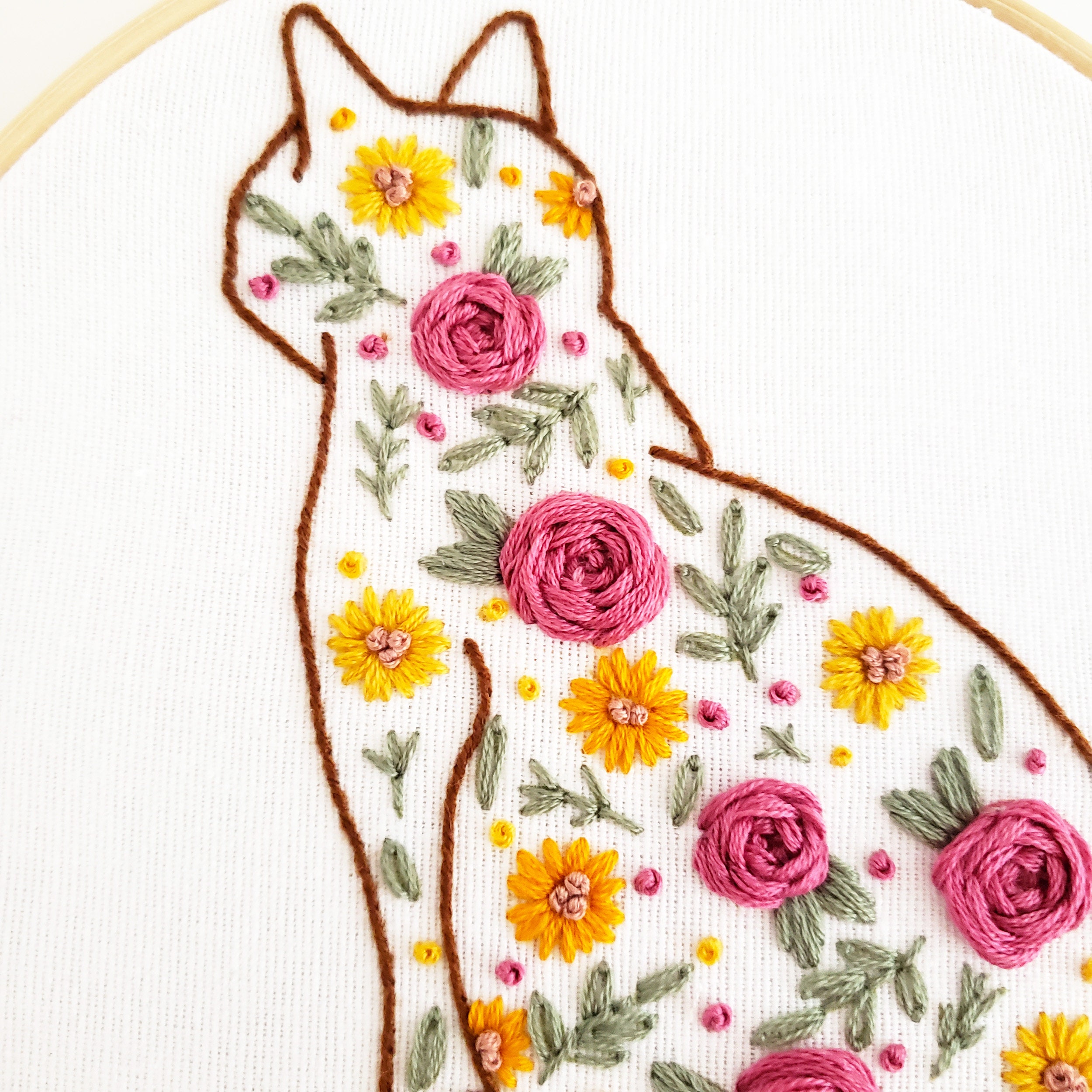 Cat Embroidery Pattern, Embroidery Pdf, Easy Embroidery Kit, Hand ...