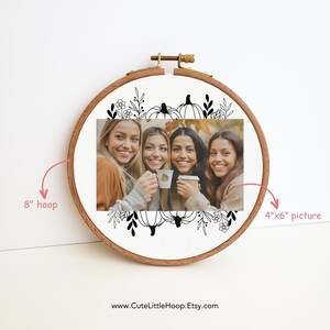 Pumpkin Photo Frame Embroidery Pattern, Floral Picture Frame PDF ...