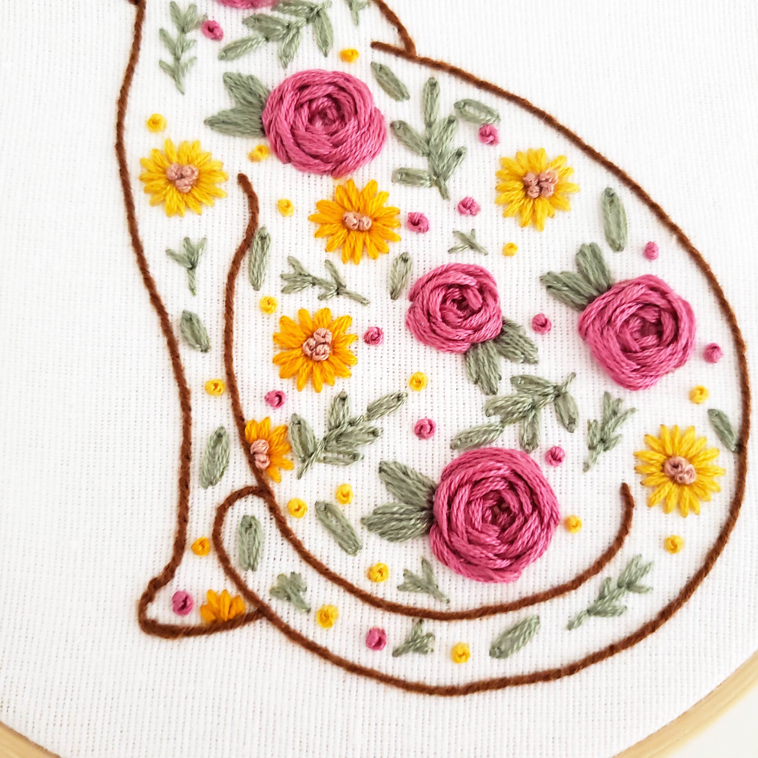 Cat Embroidery Pattern, Embroidery Pdf, Easy Embroidery Kit, Hand ...