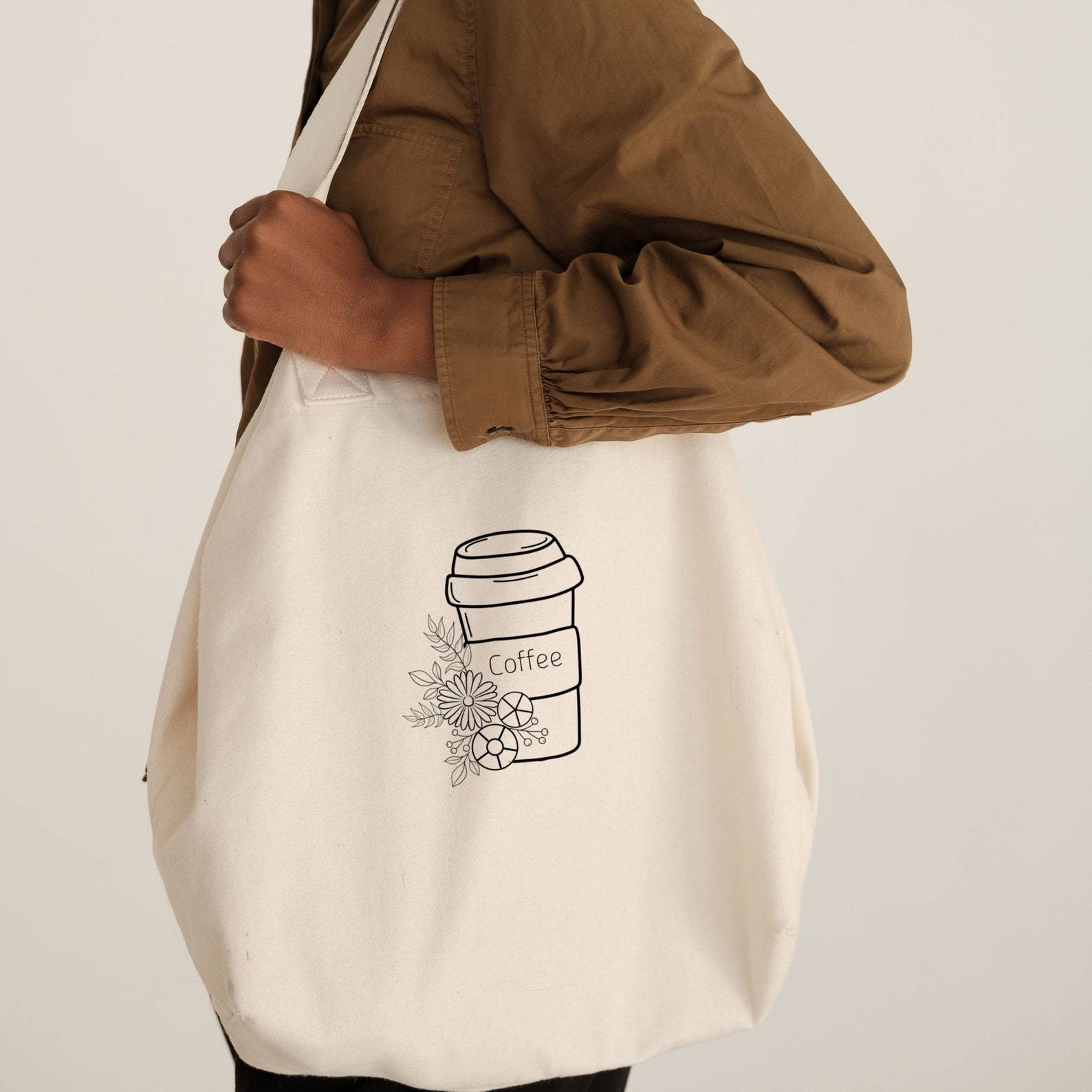 Flower Coffee Cup Embroidery Pattern, Coffee Hand Embroidery Design ...