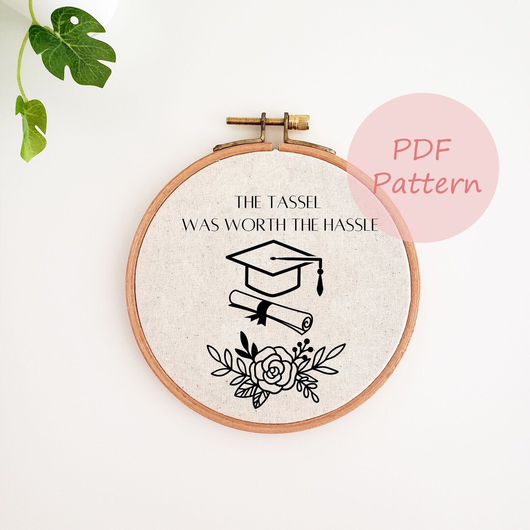 Inspirational Graduation Quote Embroidery PDF, Graduation Cap ...