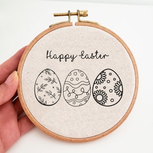 Easter Egg Embroidery Pattern, Happy Easter Embroidery PDF, Easter Hand ...