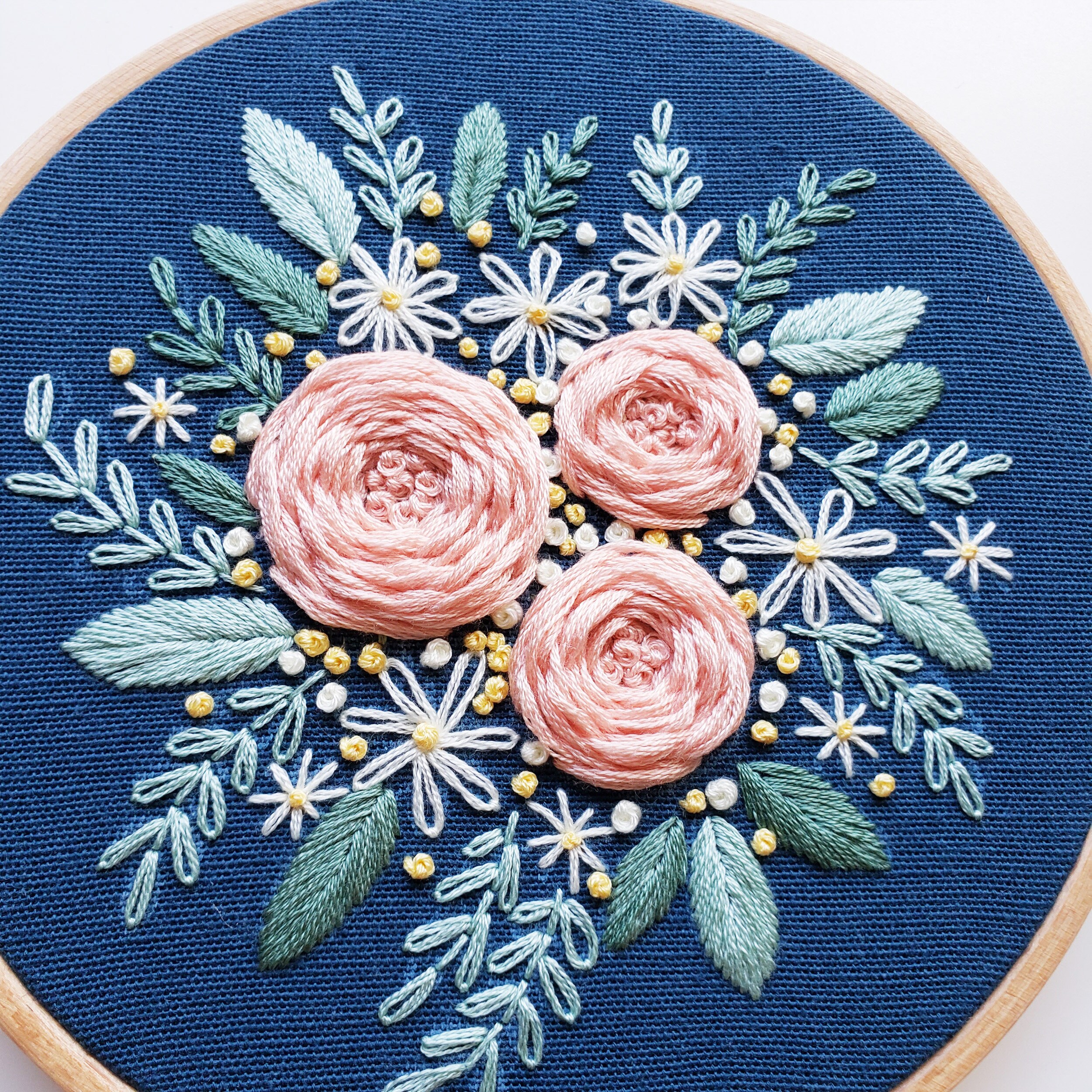 Pink Rose Embroidery Pattern Embroidery Pattern Floral | Etsy