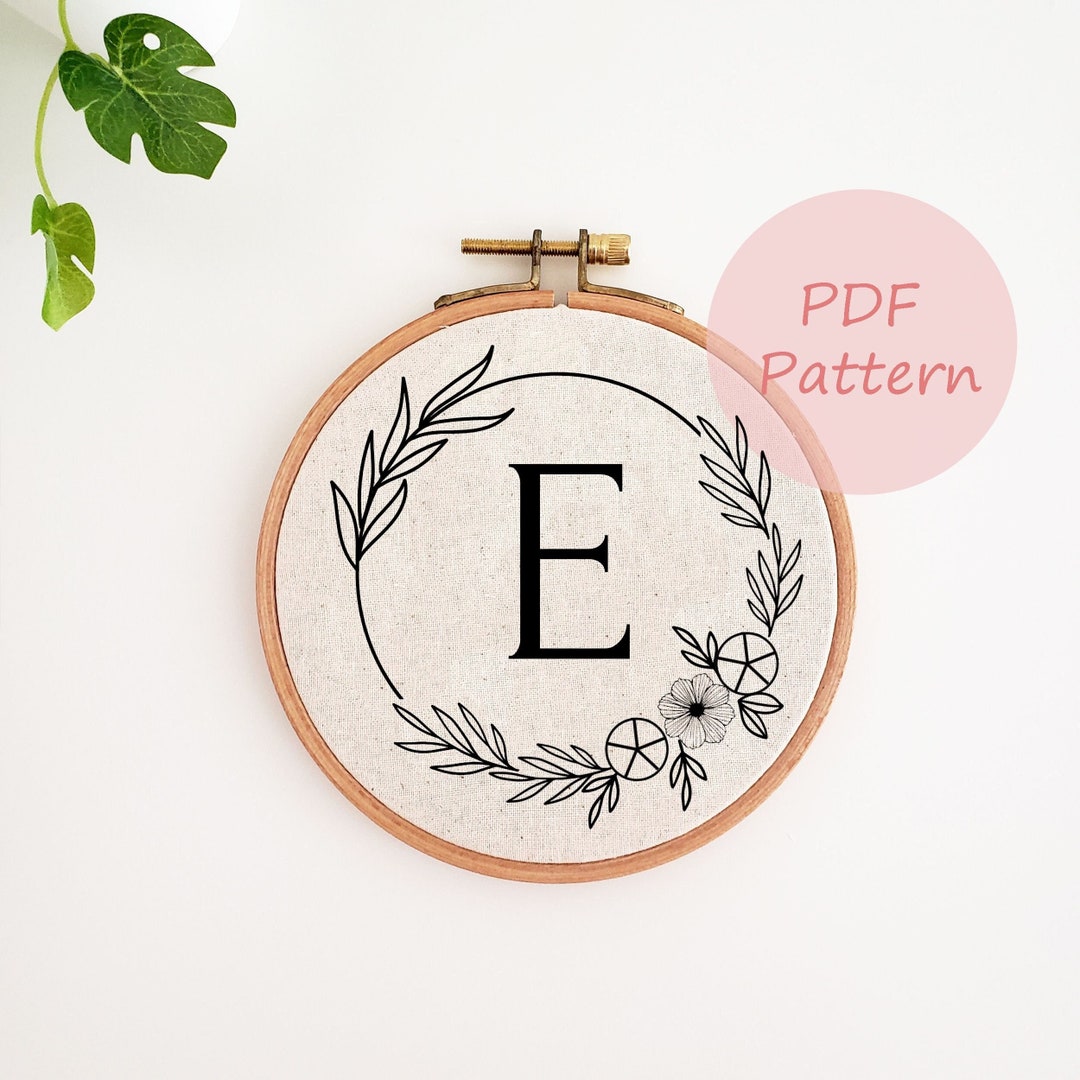26 Letter Hand Embroidery Design, Alphabet Monogram Embroidery Pattern ...