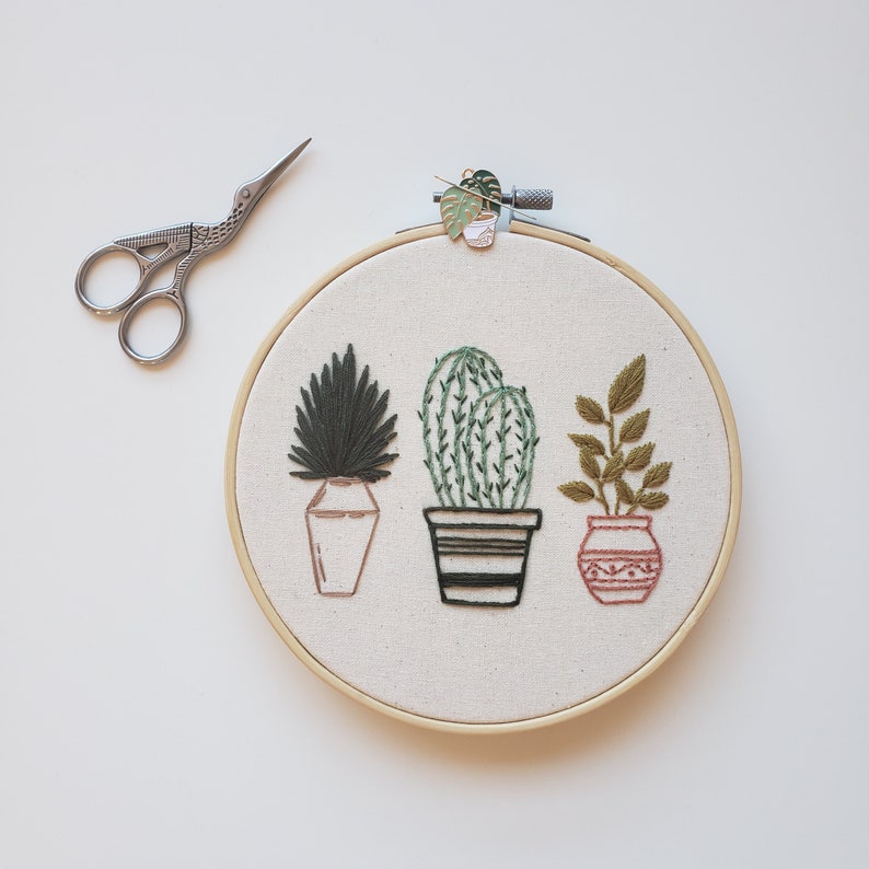 House Plant Embroidery Pattern Printable Pattern Hand - Etsy