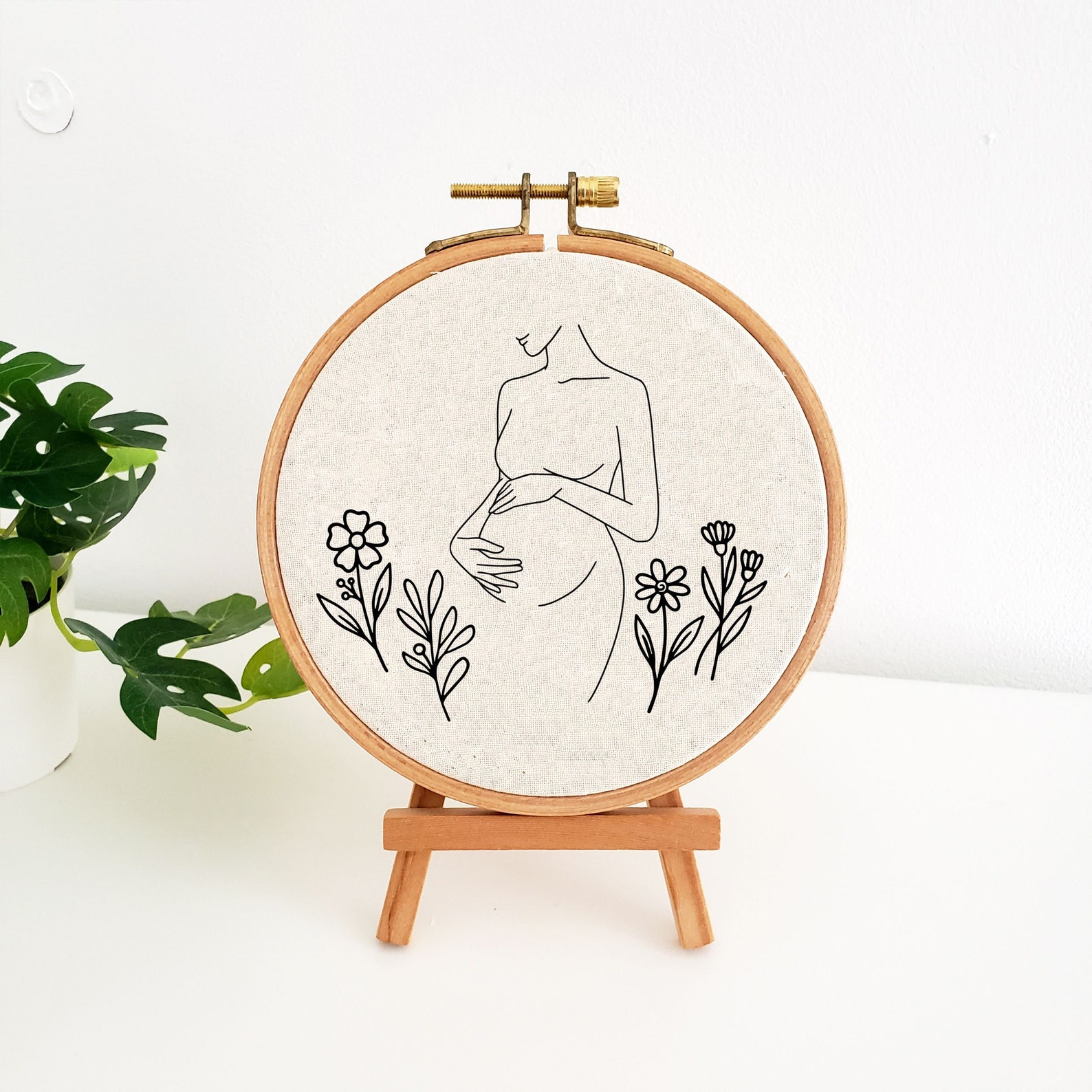 Woman With Baby Printable PDF Pattern Pregnant Mom Embroidery - Etsy Canada