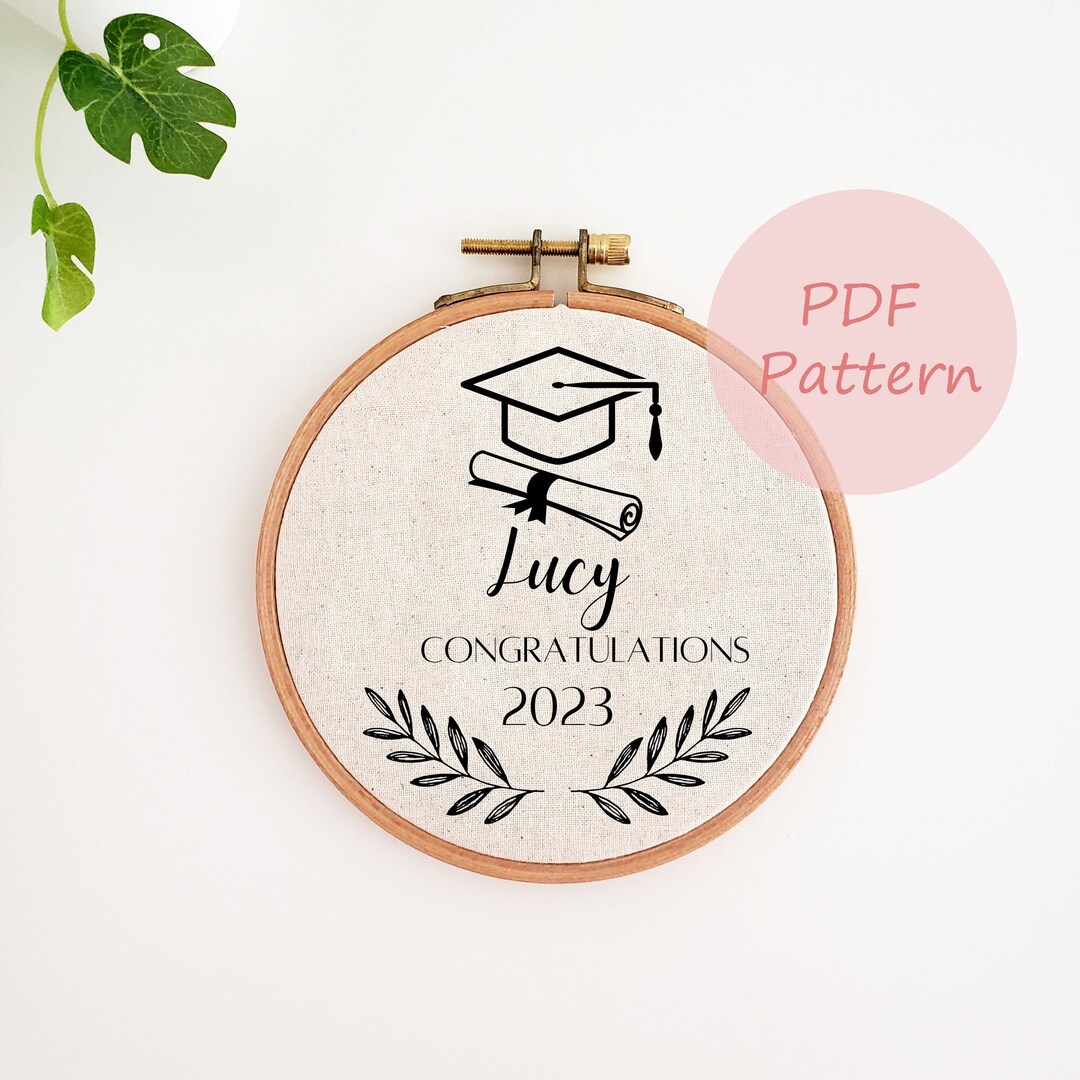 Personalized Graduation Embroidery Pattern Graduation Year - Etsy