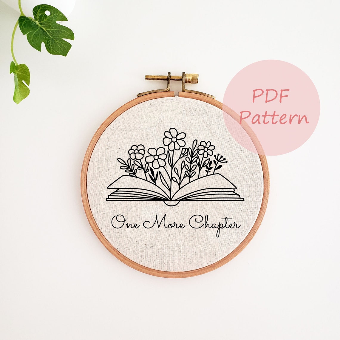 Book Hand Embroidery Design One More Chapter Embroidery - Etsy