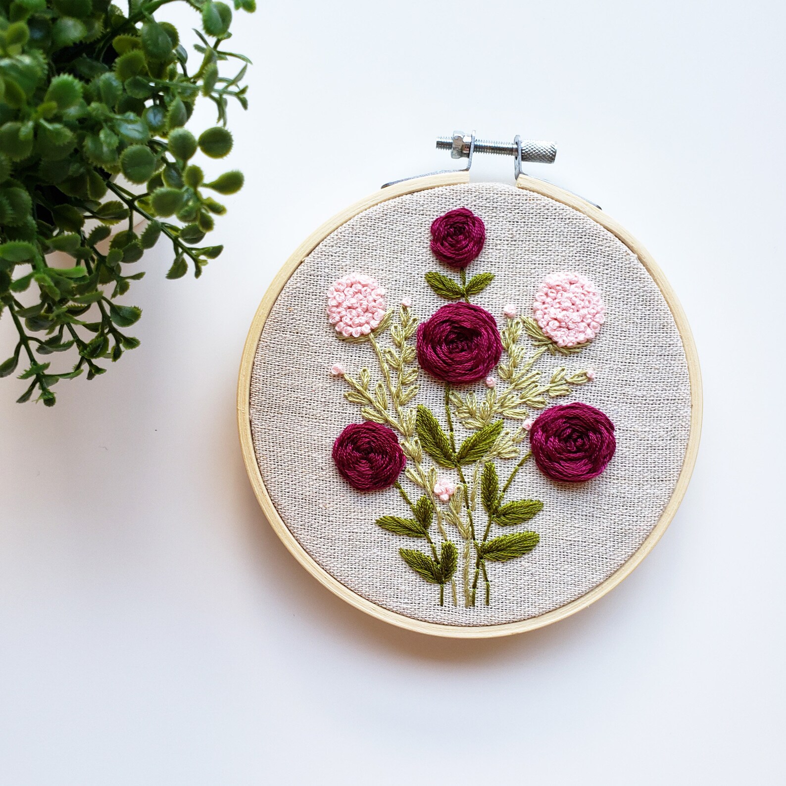 Rose Embroidery Pattern, Rose Bouquet, Hand Embroidery Pattern, DIY ...