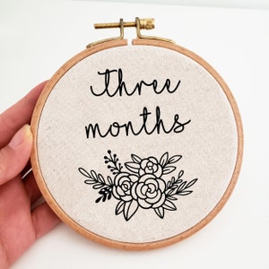 12 Month Baby Milestone Embroidery Pattern, Baby Growth Chart ...