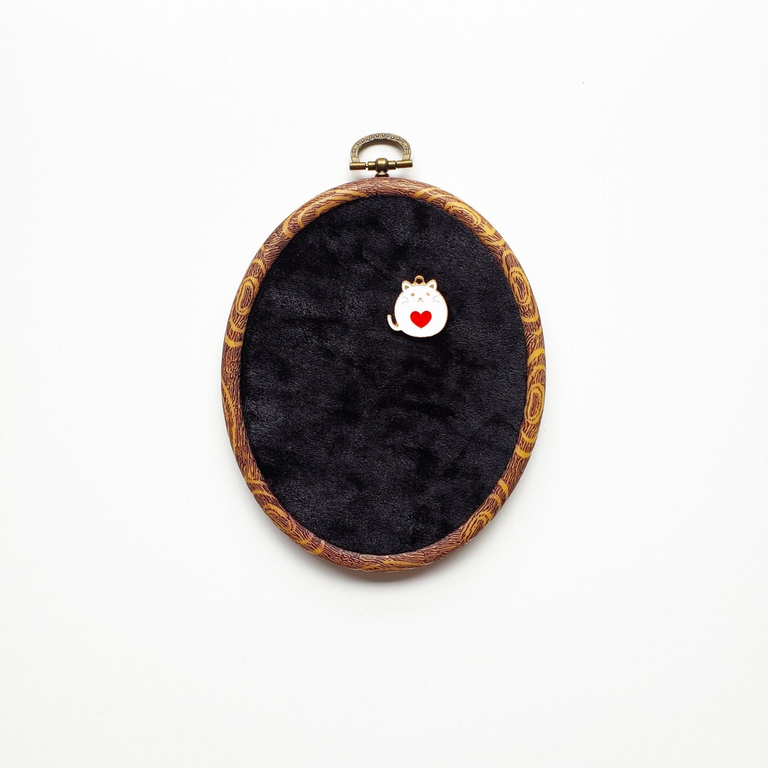 Black Glitter Velvet Pin Hoop, Enamel Pin Display, Pin Holder, Pin ...
