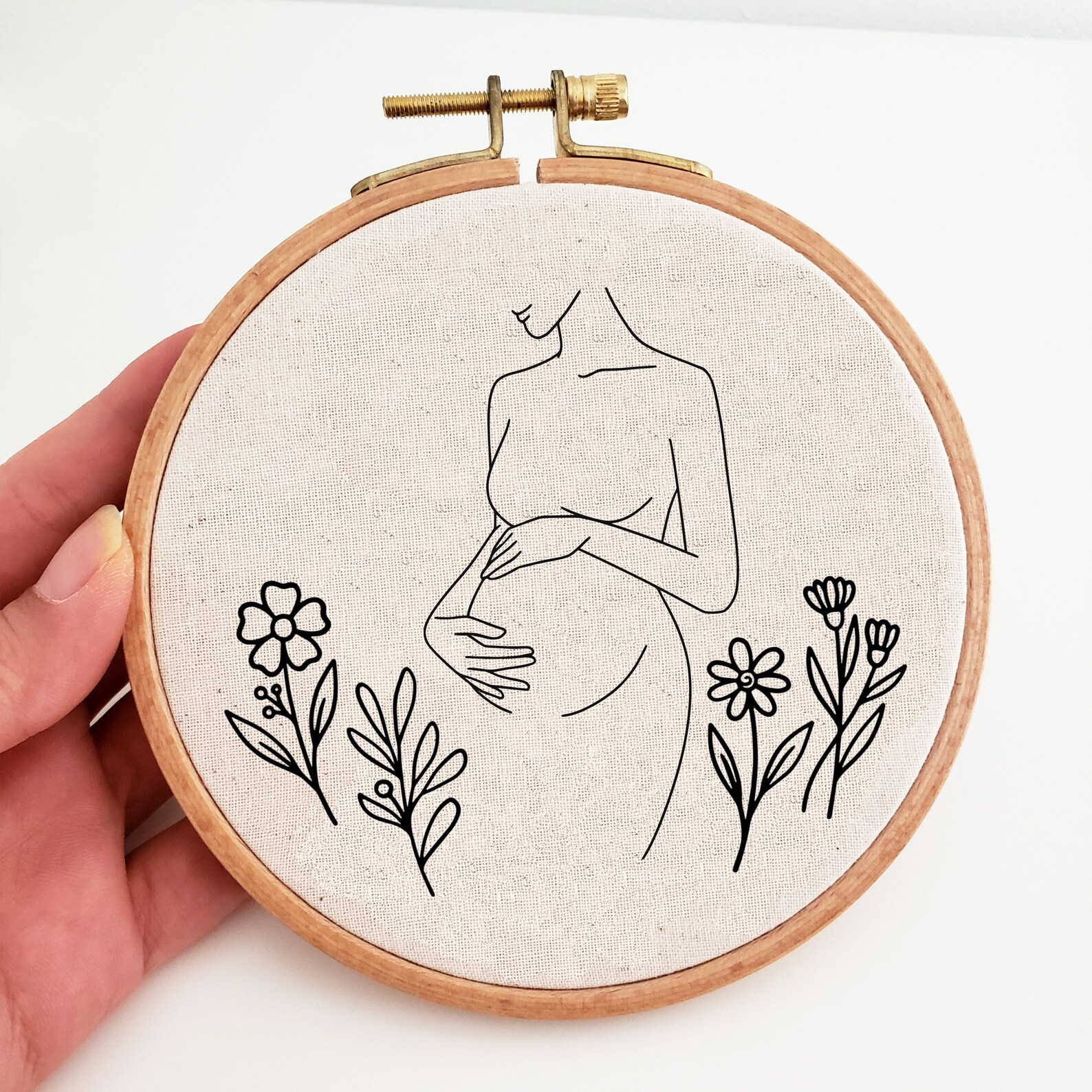 Woman With Baby Printable PDF Pattern, Pregnant Mom Embroidery Pattern ...
