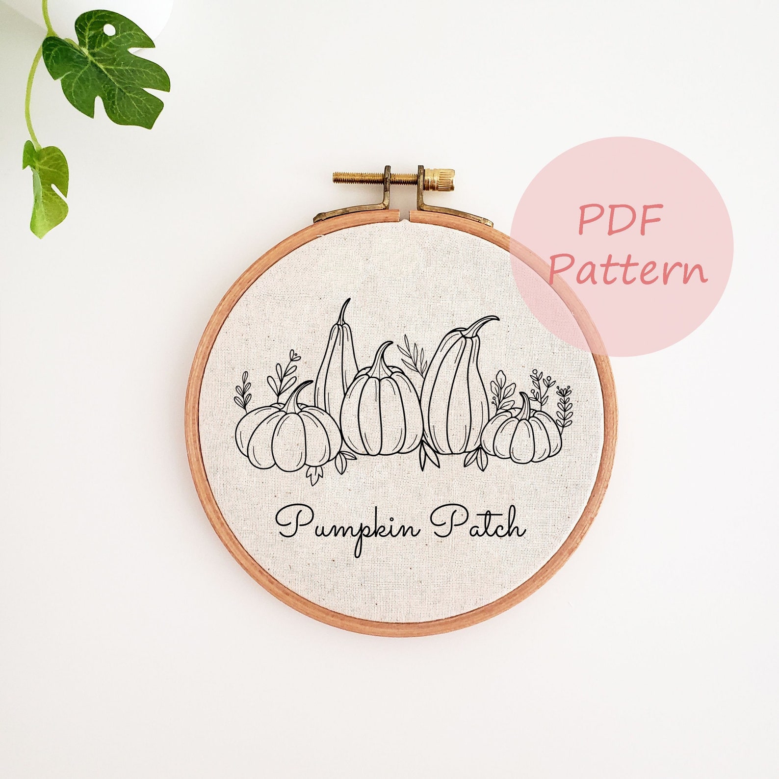 Pumpkin Patch Embroidery Pattern, Fall Embroidery Pattern, Hand ...