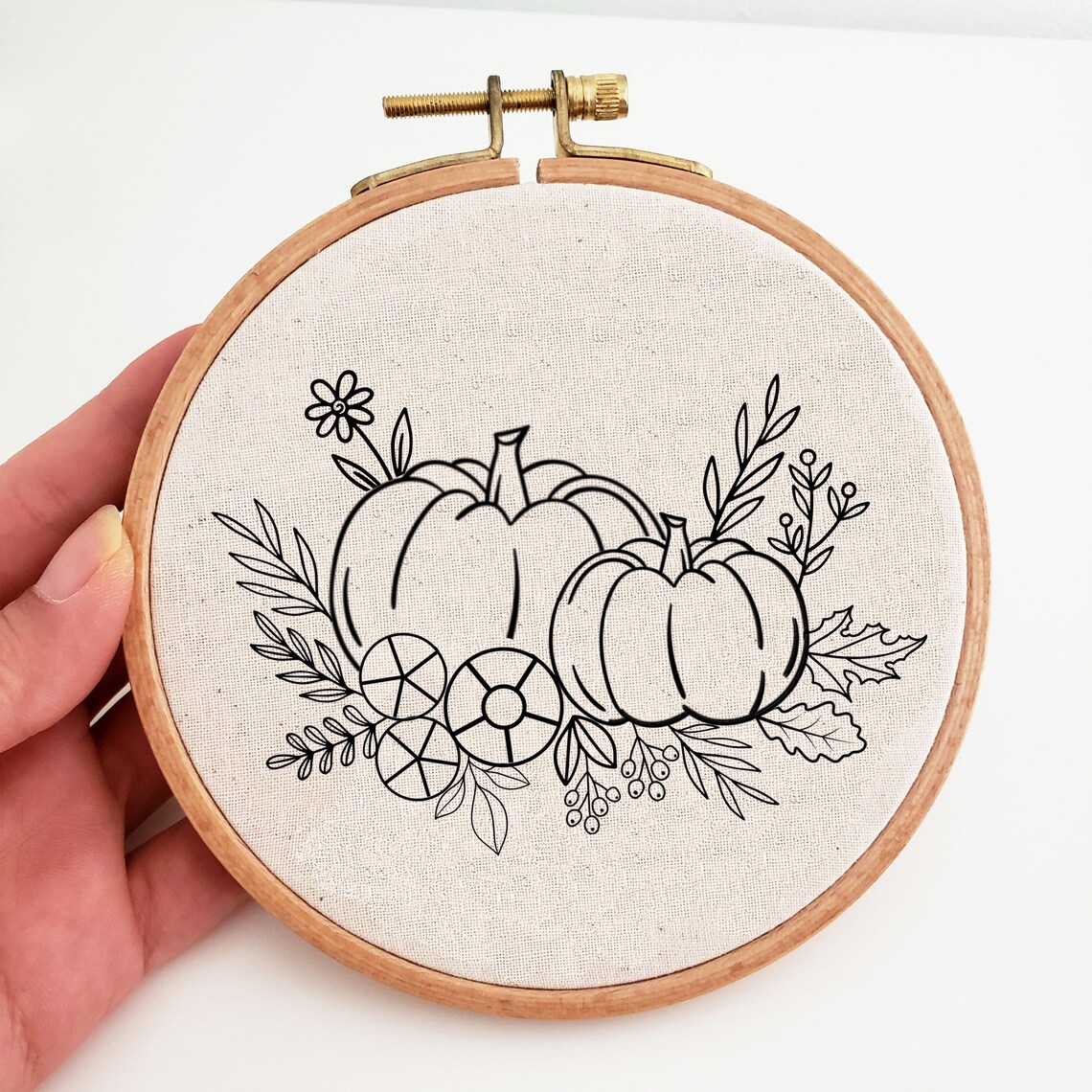 Fall Pumpkin Embroidery Template, Printable Embroidery Pattern, Hand ...
