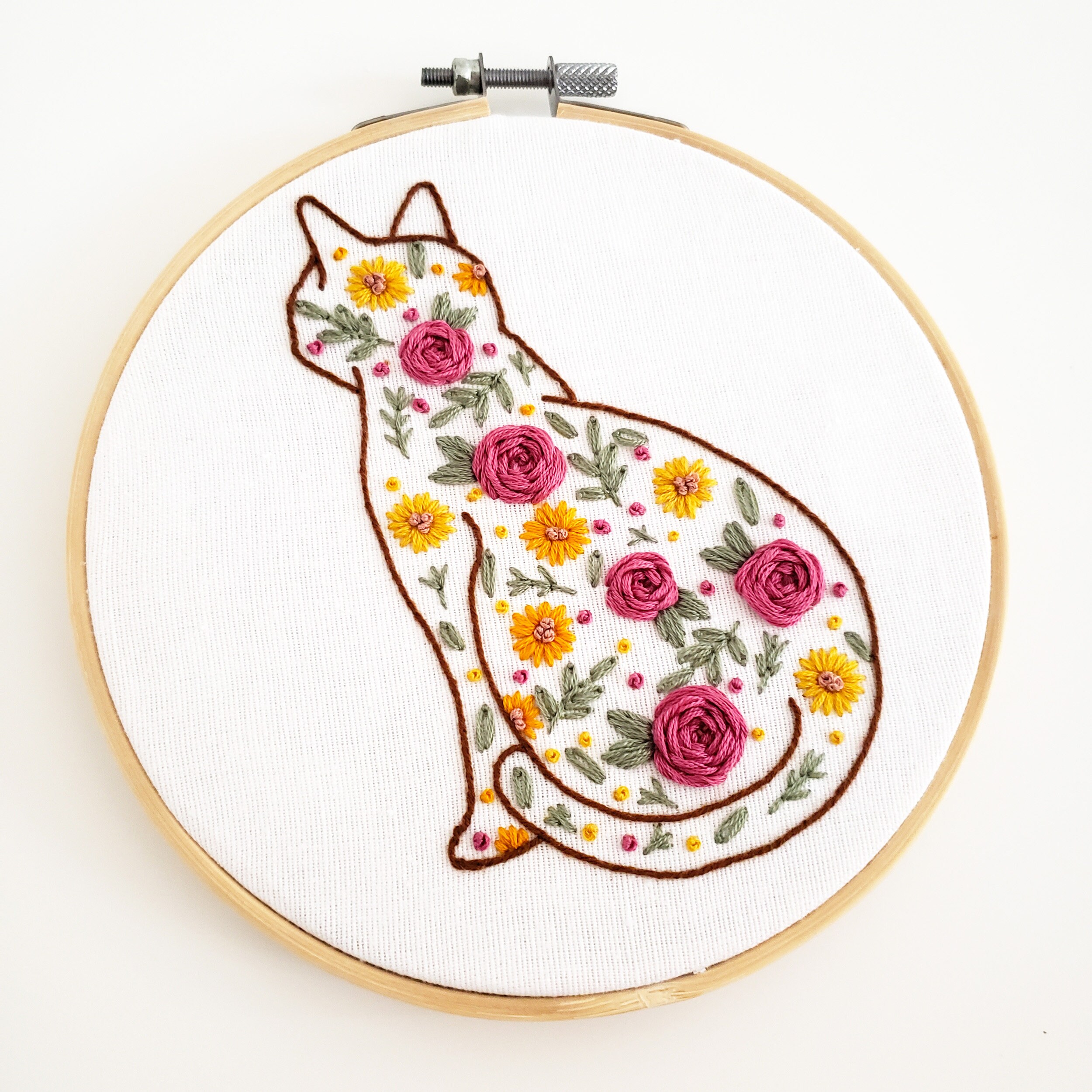 Cat Embroidery Pattern, Embroidery Pdf, Easy Embroidery Kit, Hand ...