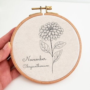 November Birth Month Embroidery Pattern, Hand Embroidery Design, Birth ...