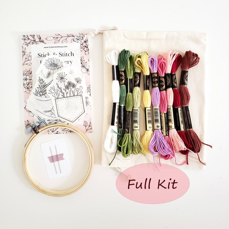 Wildflower Embroidery Pattern Stick and Stitch Stick on - Etsy