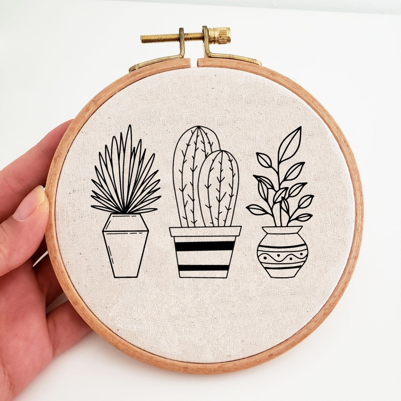 House Plant Embroidery Pattern Printable Pattern Hand - Etsy
