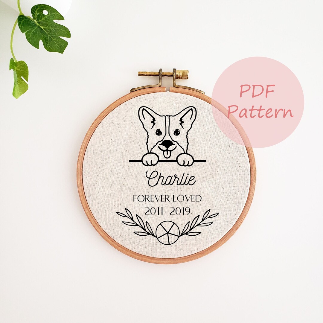 Personalized Dog Memorial Embroidery Pattern, Personalized Dog Name ...