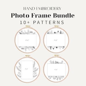 Photo Frame Embroidery Pattern Bundle, Photo Holder PDF Pattern, Flower ...