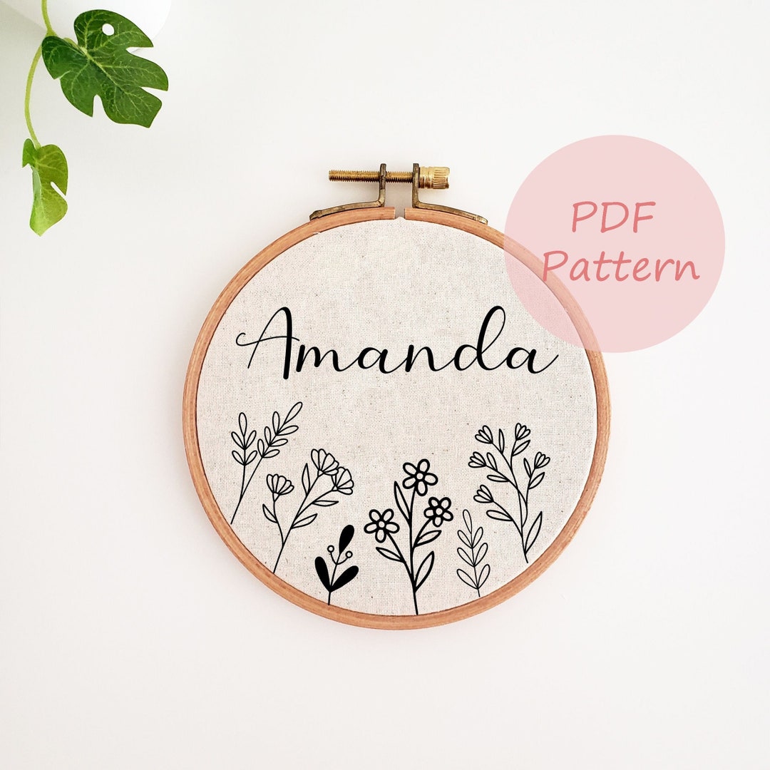 Personalized Name Embroidery Pattern, Baby Nursery PDF Pattern ...