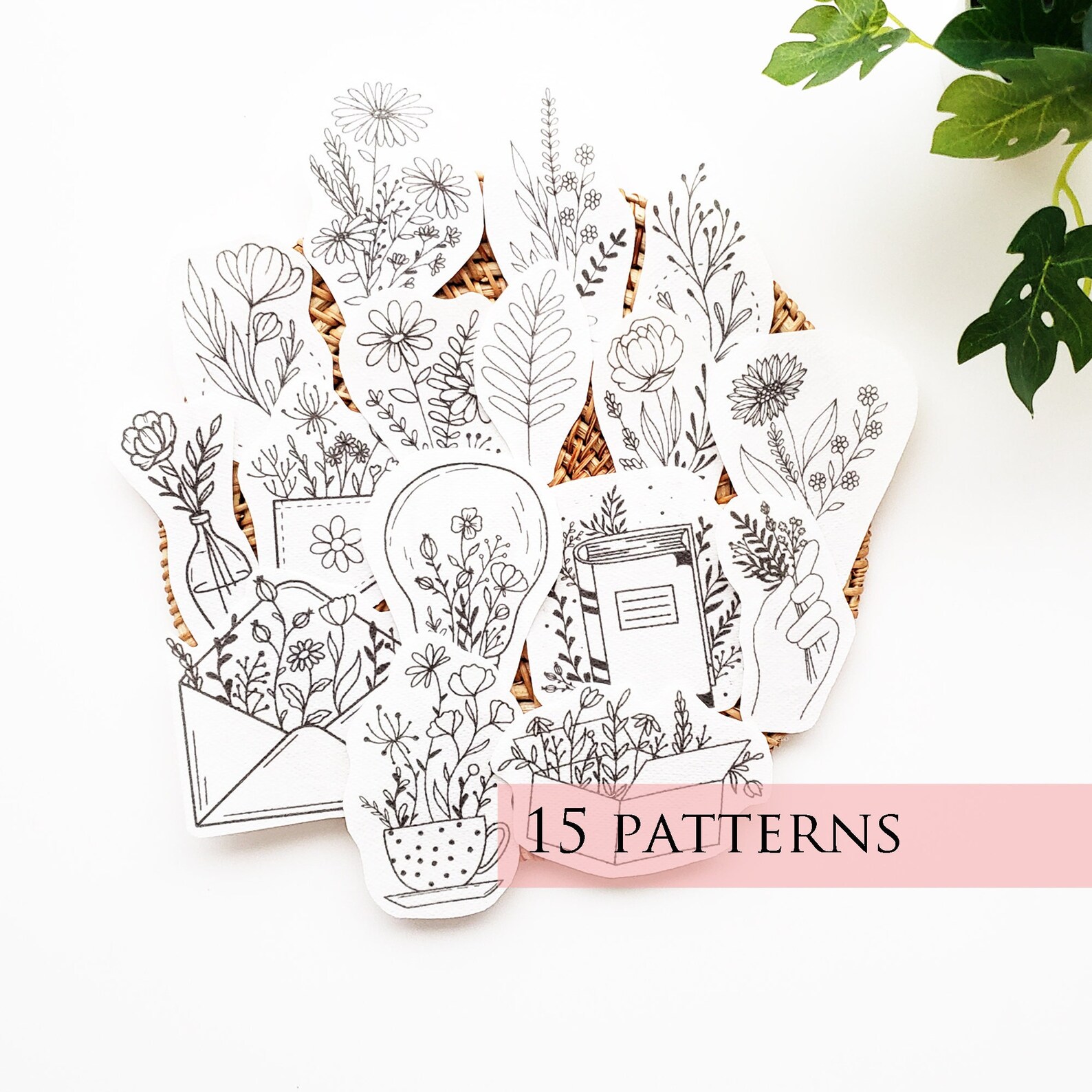 Wildflower Embroidery Pattern Stick and Stitch Stick on - Etsy