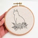Flower Cat Embroidery PDF Pattern, Cat Hand Embroidery Design, Floral ...