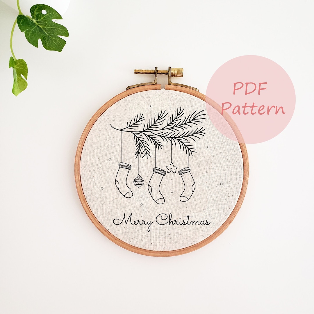 Christmas Socks Embroidery Pattern, Christmas Ornament PDF Pattern ...