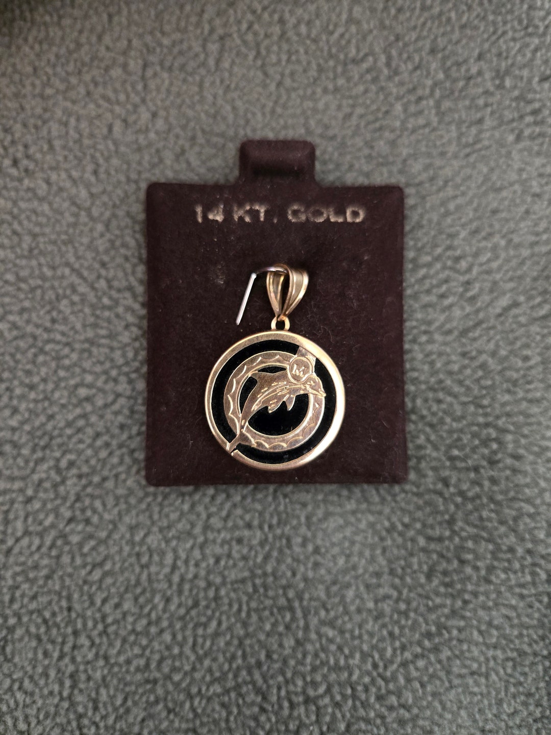 14k Gold Miami Dolphins Charm - Etsy