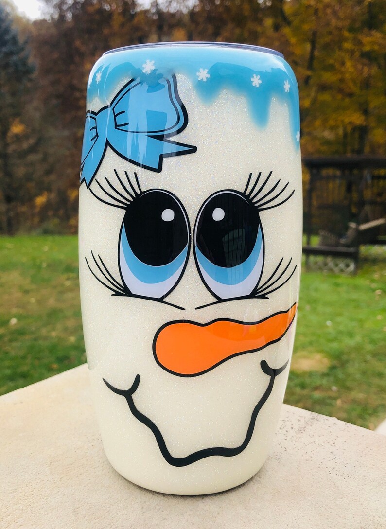 Snowman Tumbler Hot Chocolate Drip Christmas Tumbler - Etsy