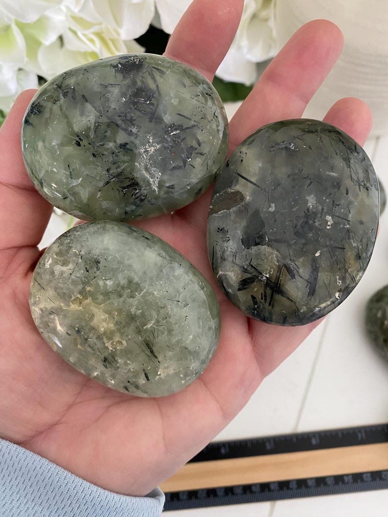 Prehnite With Epidote Palm Stones (you Choose) - Etsy
