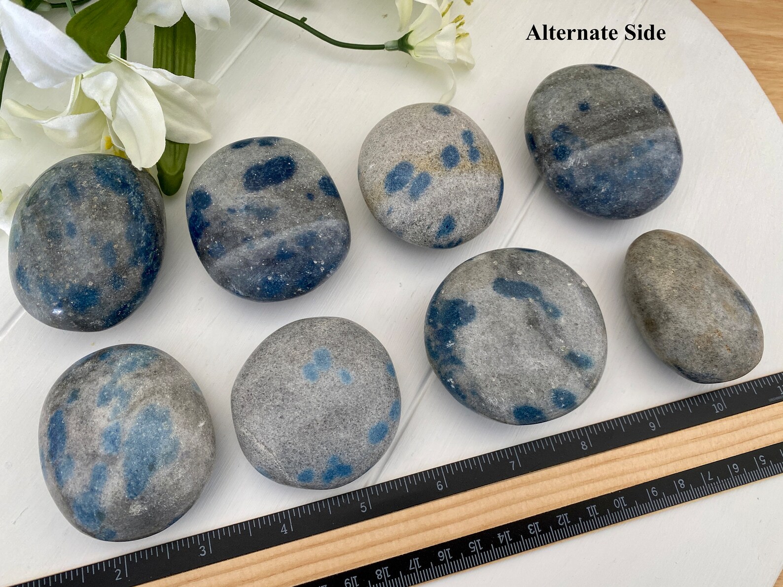 K2 Pillow Palm Stones (azurite Teardrop, Azurite in Granite) You Choose ...