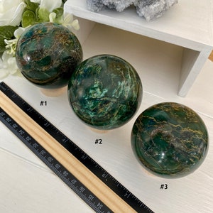 Emerald Green Mica & Quartz Spheres (you Choose) Sphere Stand Included ...