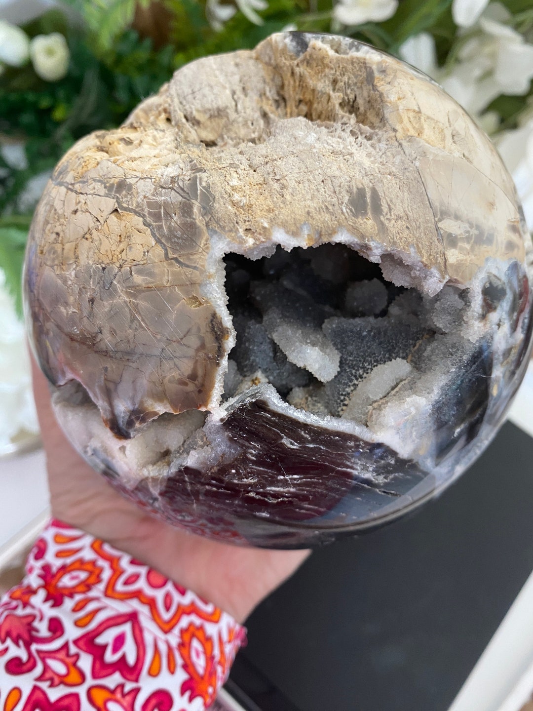 Sphalerite Geode Sphere With Sparkling Druzy Interior (5 Pounds) - Etsy