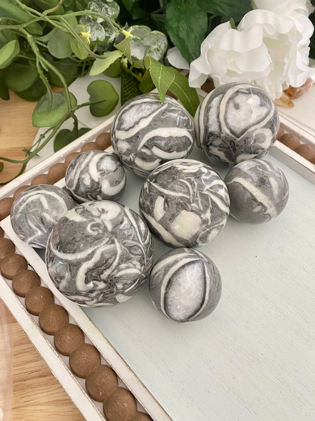Shell Jasper Spheres a.k.a.thousand Eyes Stone You Choose, Sphere Stand ...