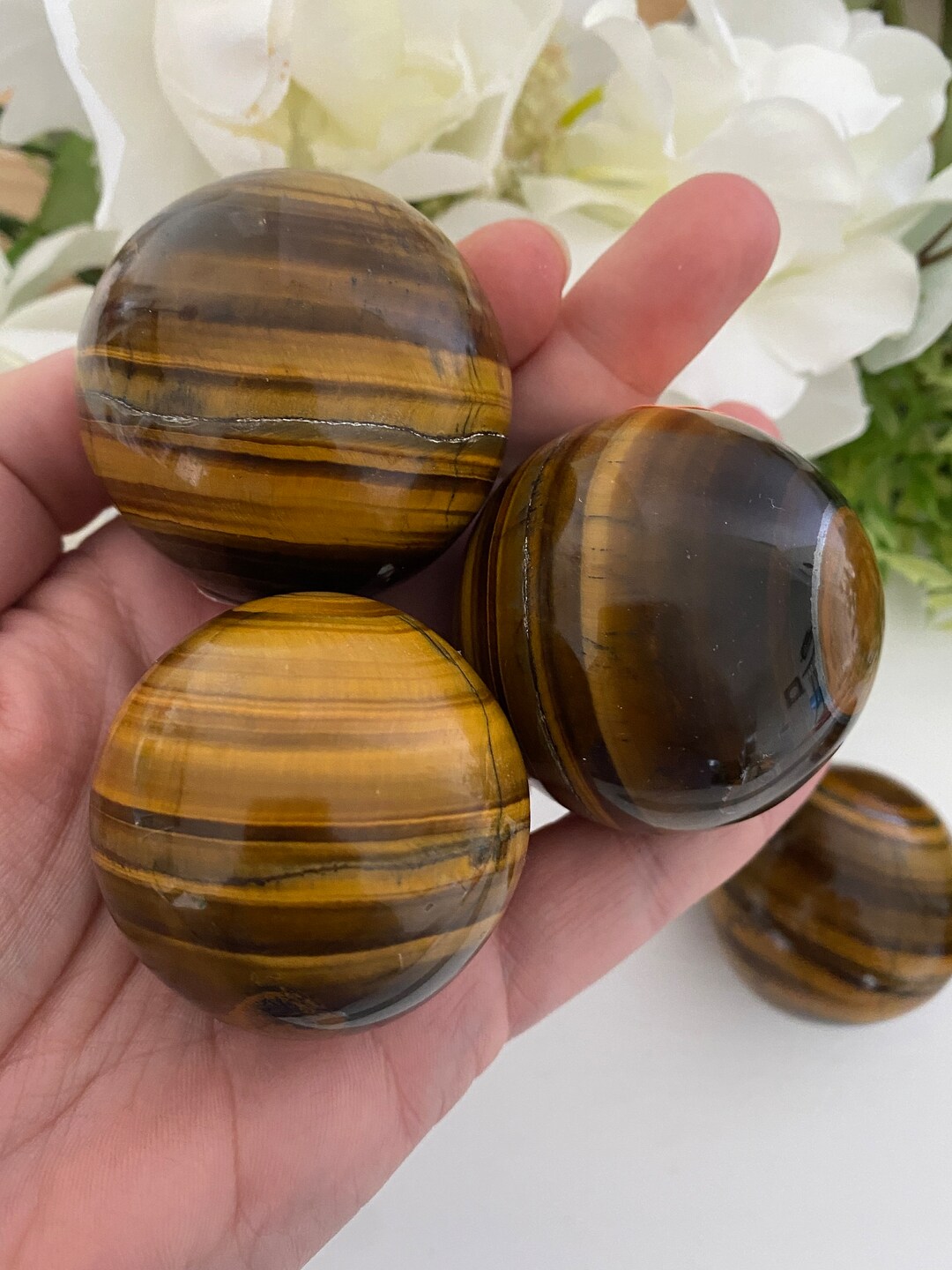 Tiger's Eye Spheres (you Choose) Sphere Stand Included - Etsy