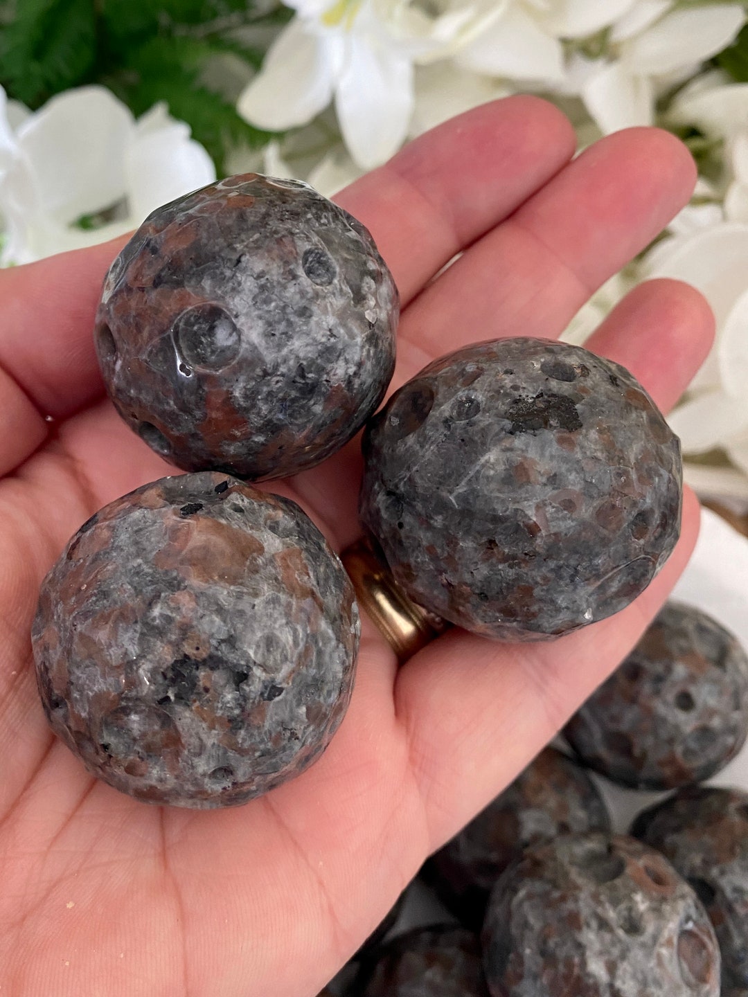 Yooperlite Moon Spheres, Hand Carved Craters (UV Glow Stones, the Stone ...