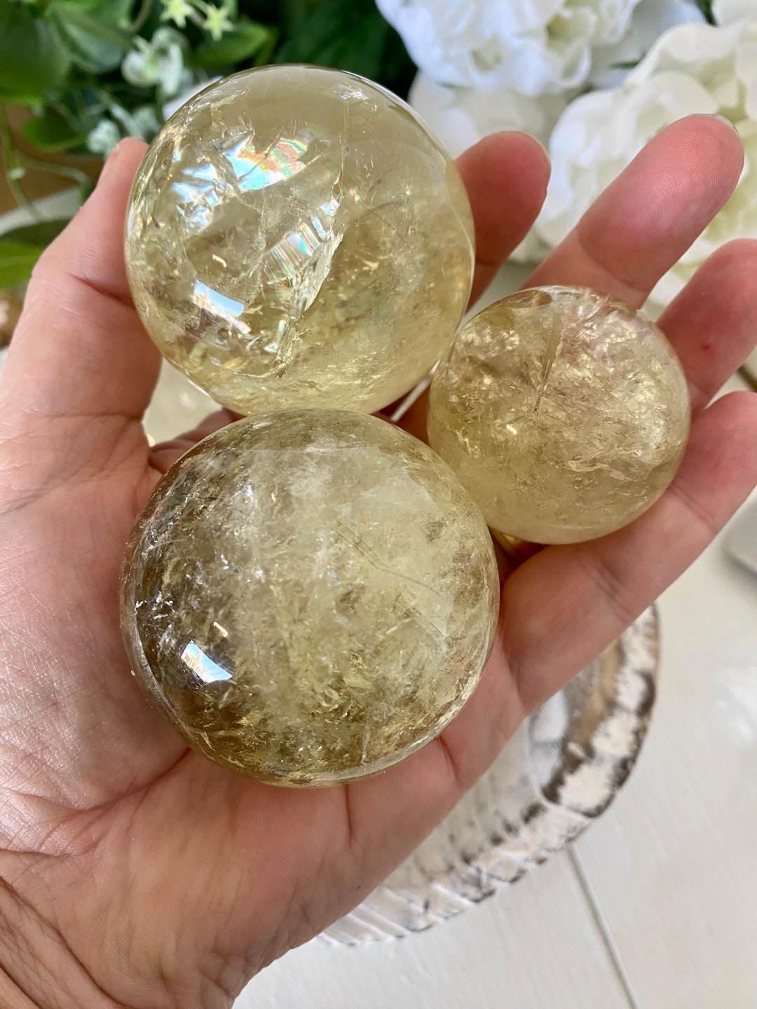 Citrine Spheres (you Choose) Sphere Stand Included - Etsy