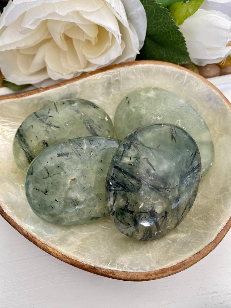 Prehnite With Epidote Palm Stones (you Choose) - Etsy