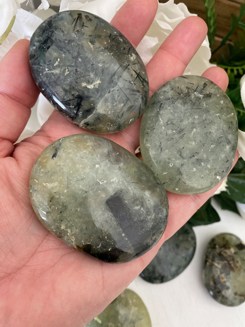Prehnite With Epidote Palm Stones (you Choose) - Etsy