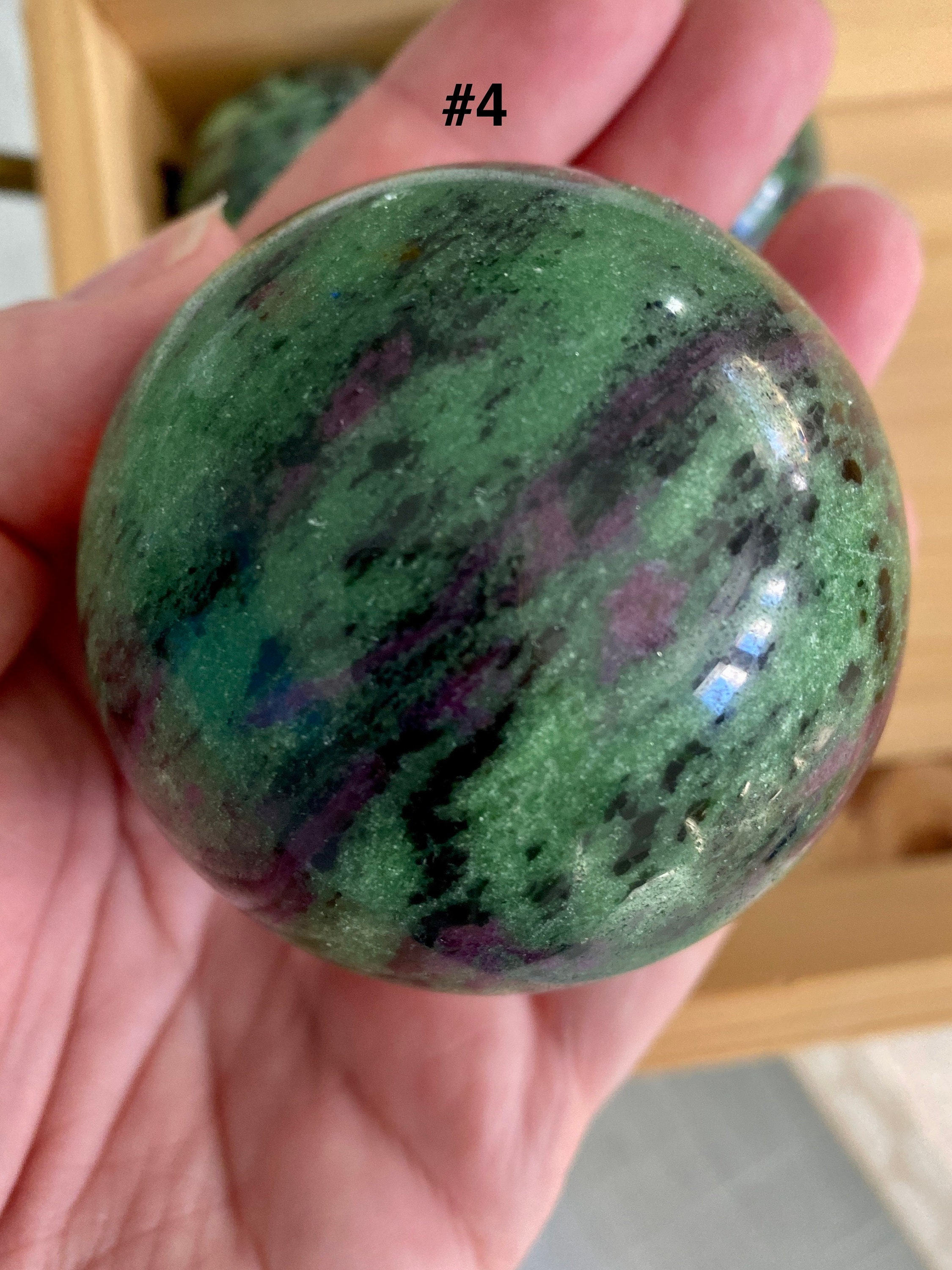 Ruby in Zoisite Spheres (anyolite), You Choose, Sphere Stand Included ...