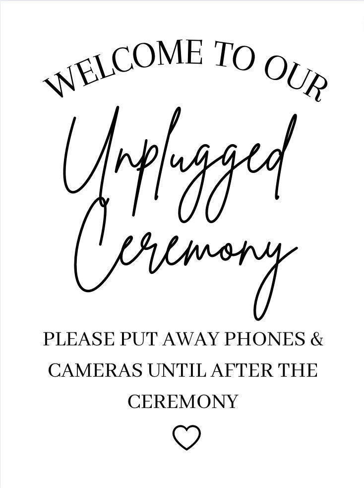 Unplugged Ceremony Wedding Sign - Etsy