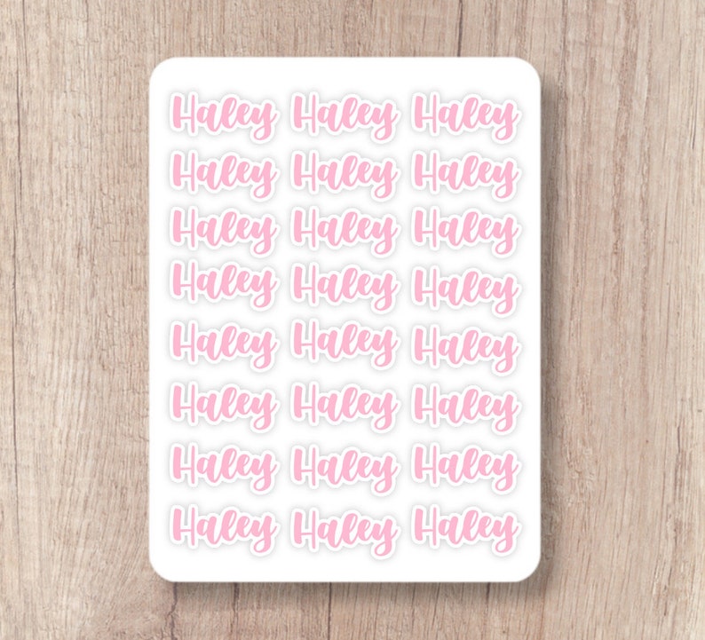 Custom Name Sticker Sheets - Sticker Sheets of Your Name or Text ...