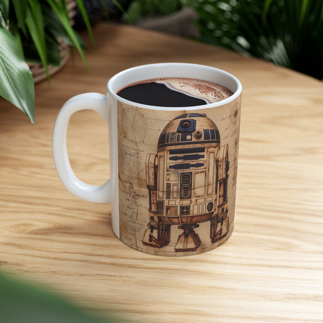 Star Wars R2-D2 Mug With Full Wrap Da Vinci-style Technical Drawing for ...