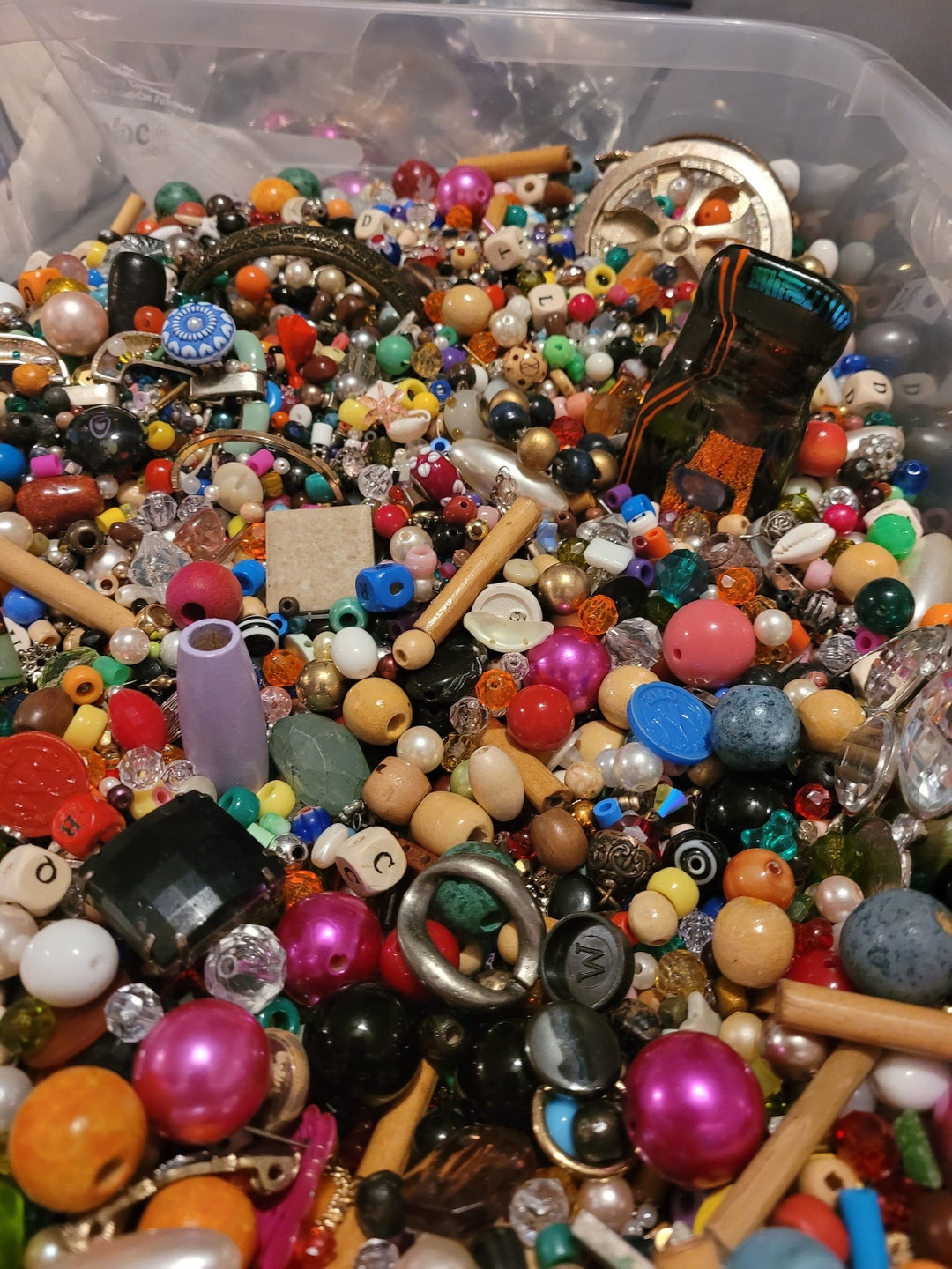 Half Pound - Mixed Lot - Beads, Jewelry Pieces, Buttons - Vintage to ...