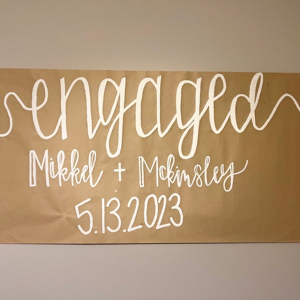 Engagement Sign Butcher Paper - Etsy