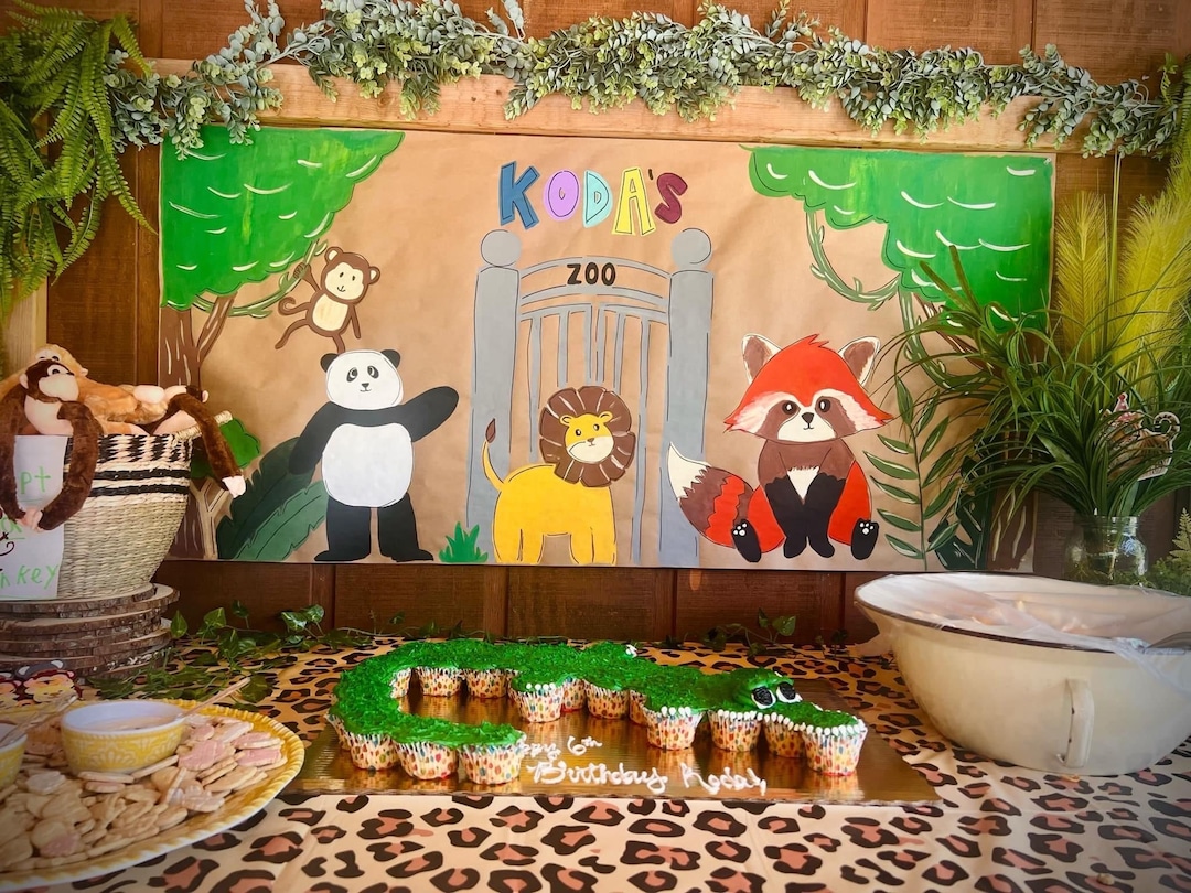 Birthday Brown Paper Sign Zoo Theme - Etsy