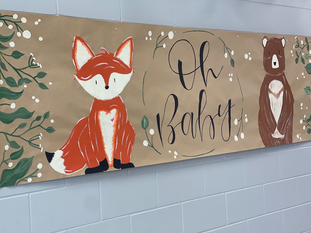 Baby Shower Brown Paper Sign - Etsy