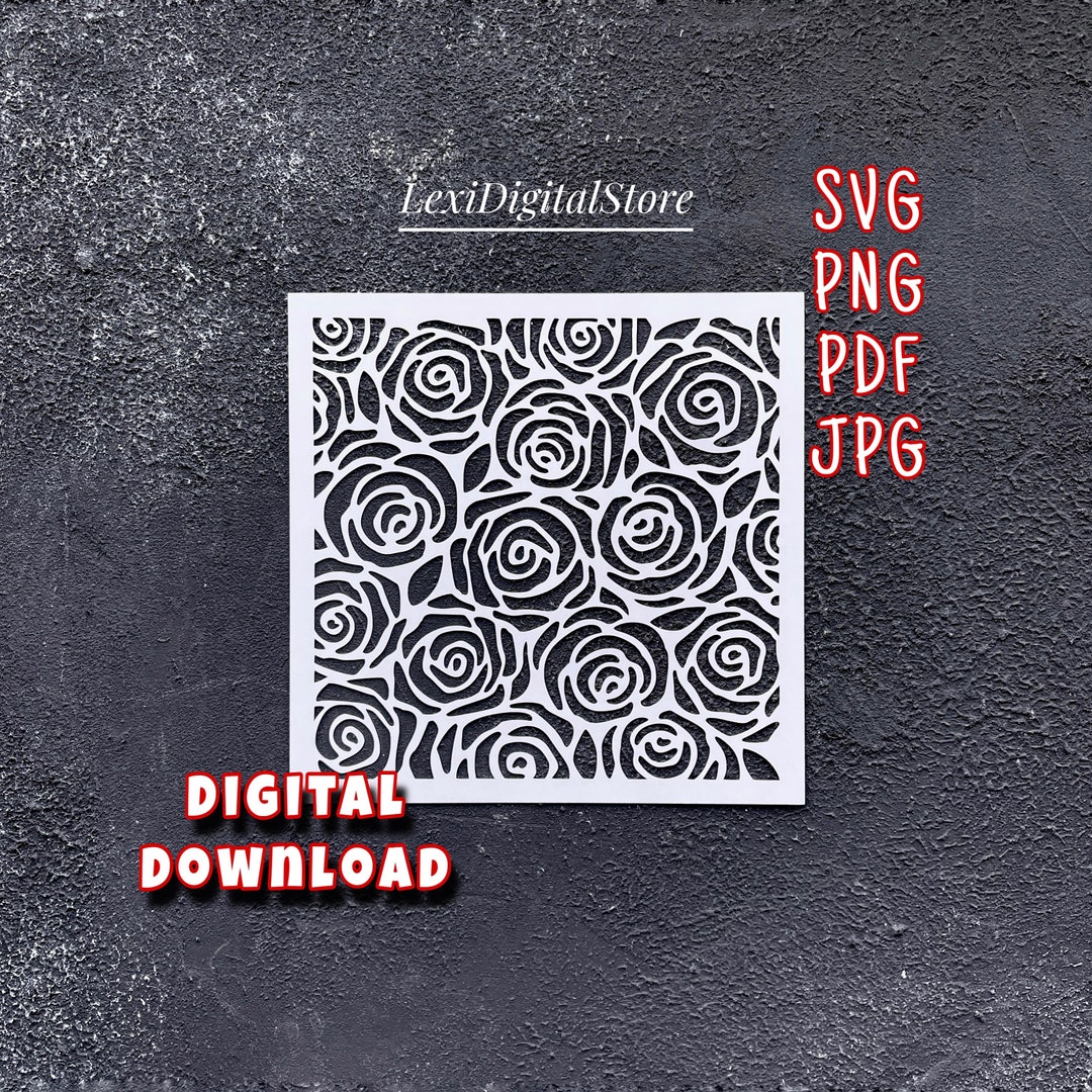 Flower Pattern Card Template SVG, PNG, Pdf, Jpg Files for Cricut ...